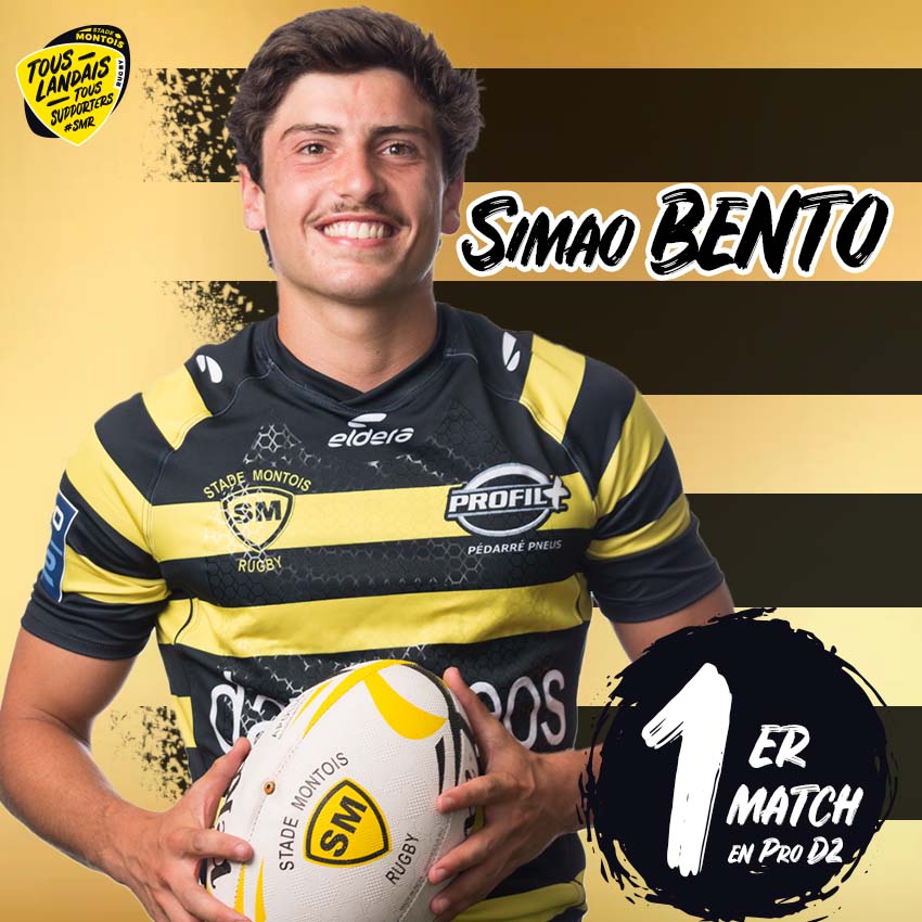 Première cape Jaune et Noir pour Simaõ - Stade Montois Rugby - Landes