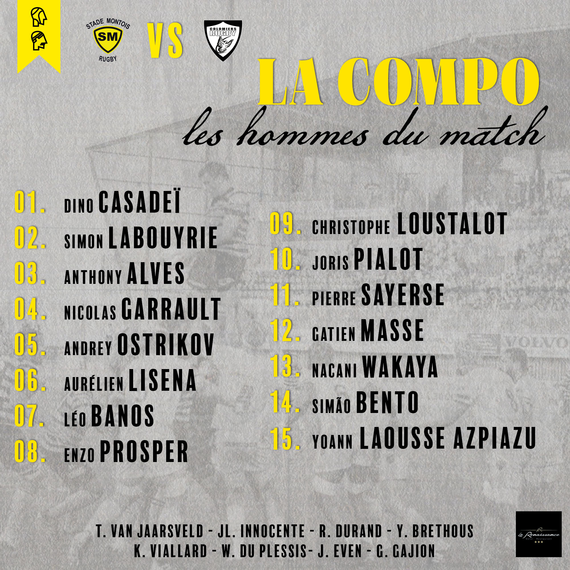 #SMRCR | La compo - Stade Montois Rugby - Landes
