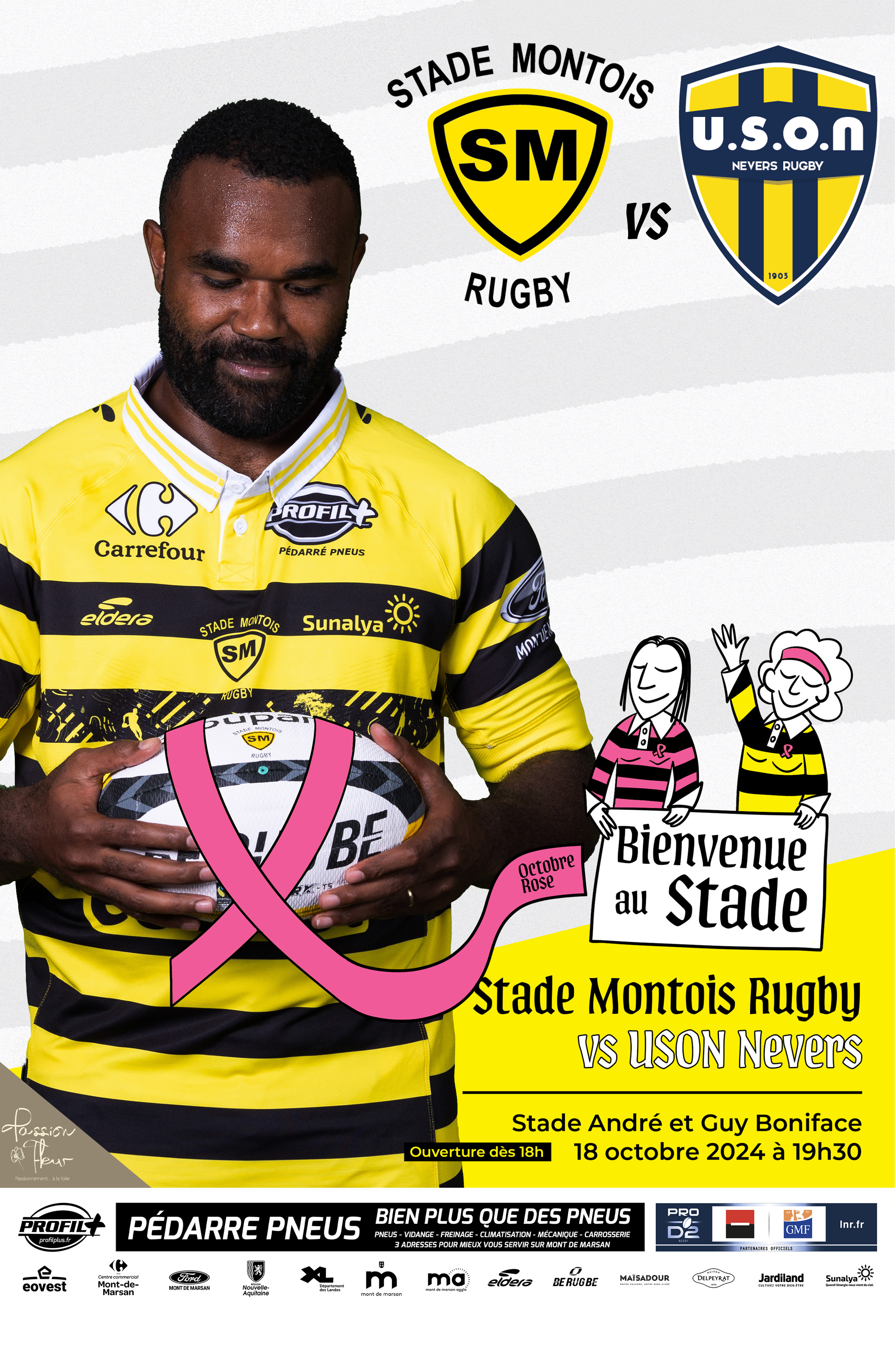 SMR-USON Nevers Rugby | L'affiche - Stade Montois Rugby - Landes
