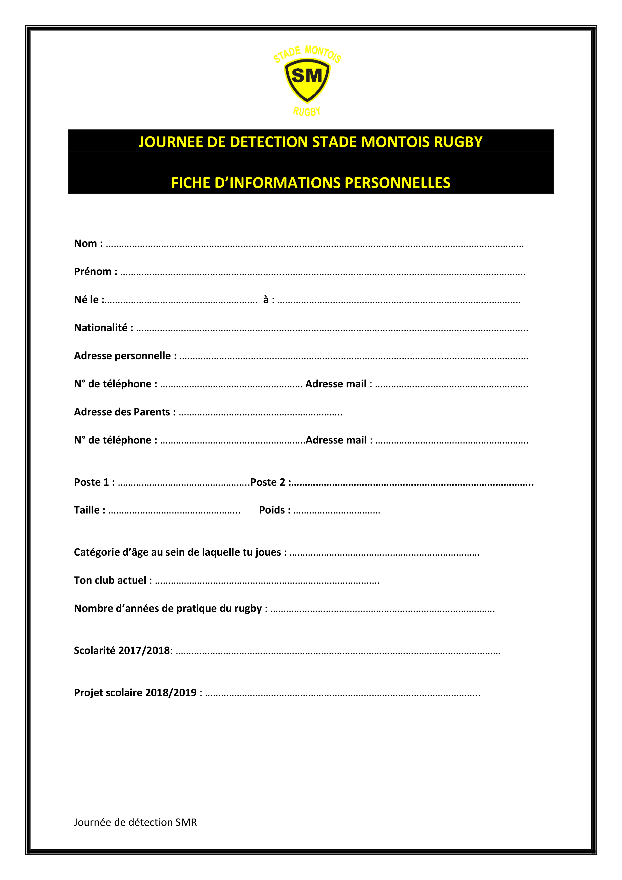 Détection Cadet - Stade Montois Rugby - Landes
